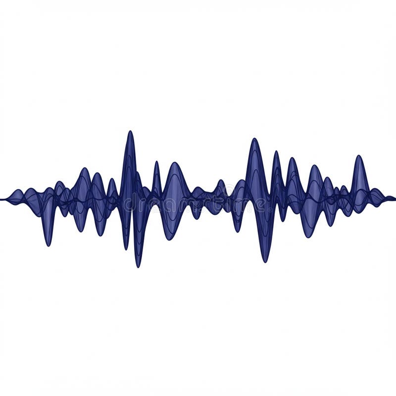 Abstract Blue Waveform Against a White Background, Featuring a Series ...