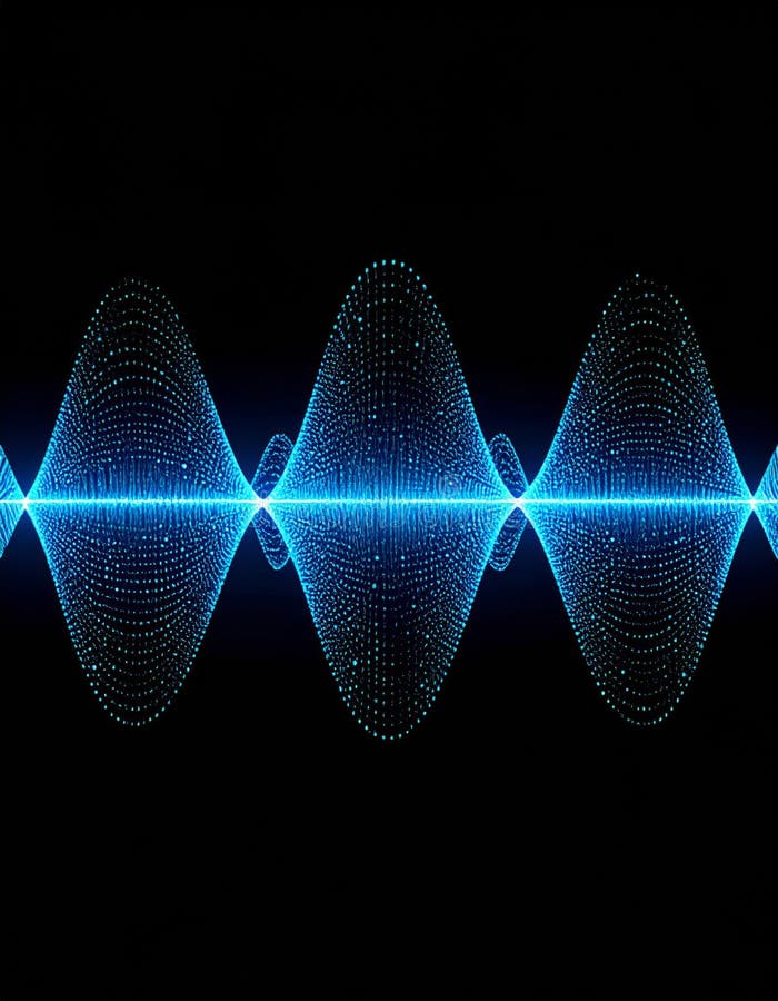 Abstract Blue Waveform on Dark Background Stock Illustration ...