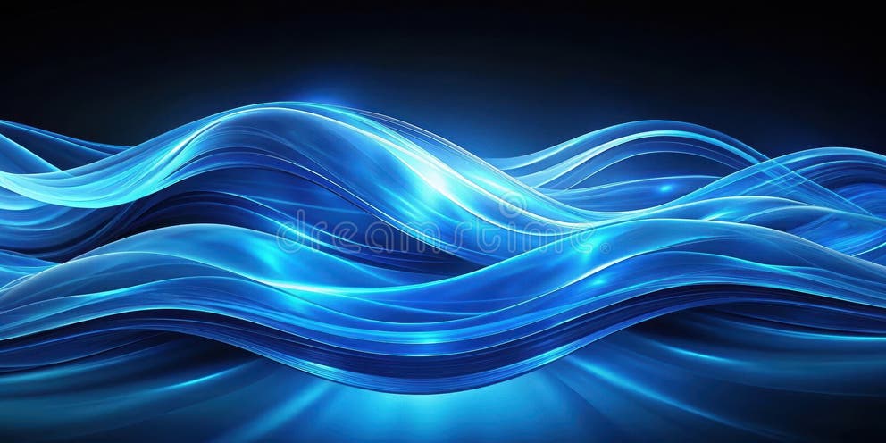 Abstract Blue Waveform Design Serene and Dynamic Digital Art ...