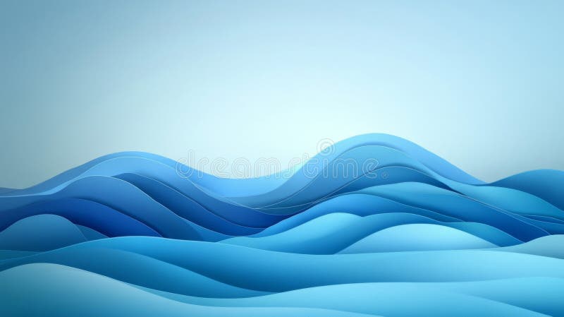 Abstract Blue Waves Background Stock Illustration - Illustration of ...
