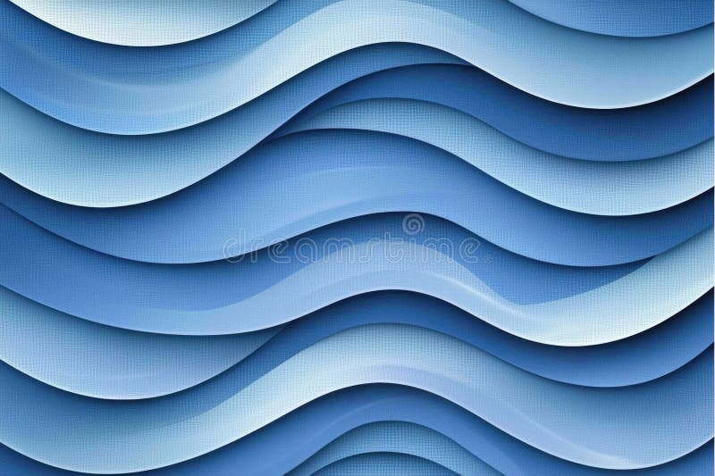 Abstract Blue Waves Background with Curved Layers and Smooth Textures ...
