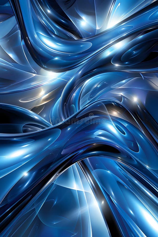 Abstract Blue Waves Background Generated Using AI. Stock Illustration ...