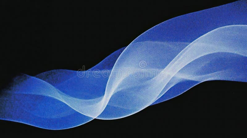 Abstract Blue Waves on a Black Background, Creating a Sense of Movement ...