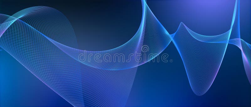 Abstract Blue Waves Create a Serene Digital Landscape for Artistic ...