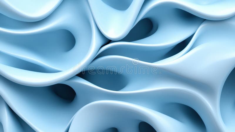 Abstract Blue Waves Create a Soothing, Fluid Pattern, AI Stock Image ...