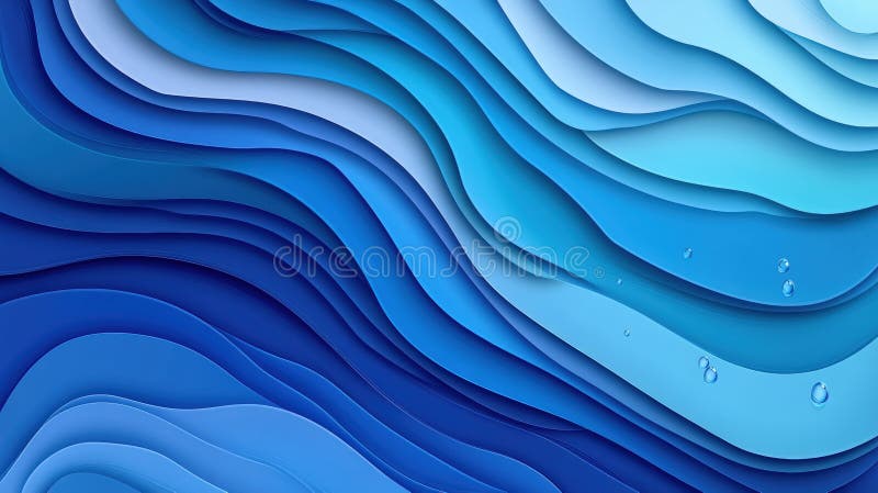 Abstract Blue Waves Create a Soothing, Layered Pattern with a Touch of ...