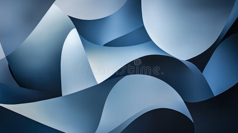 Abstract Blue Waves Curving Gracefully in a Serene Composition ...