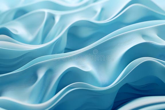 Abstract Blue Waves, 3D Render of Fluid, Smooth, Serene, and Elegant ...