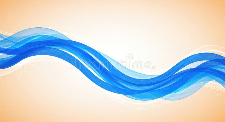 Abstract Blue Waves - Data Stream Concept. Orange White Presentation ...
