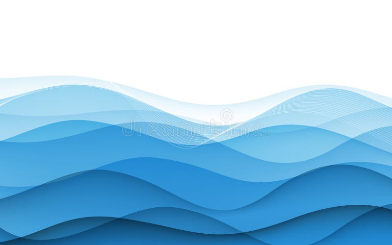 Abstract Blue Waves - Data Stream Concept. Vector Illustration Stock ...