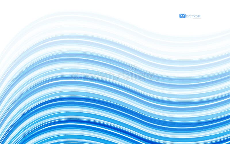 Abstract Blue Waves - Data Stream Concept. Vector Illustration Stock ...