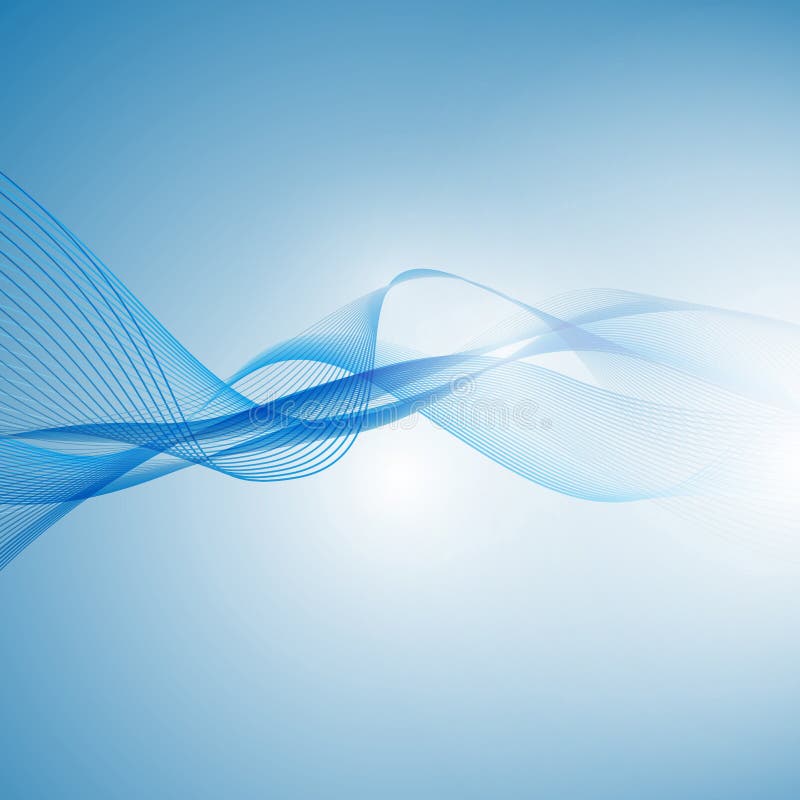 Abstract Blue Waves - Data Stream Concept. Vector Illustration Stock ...