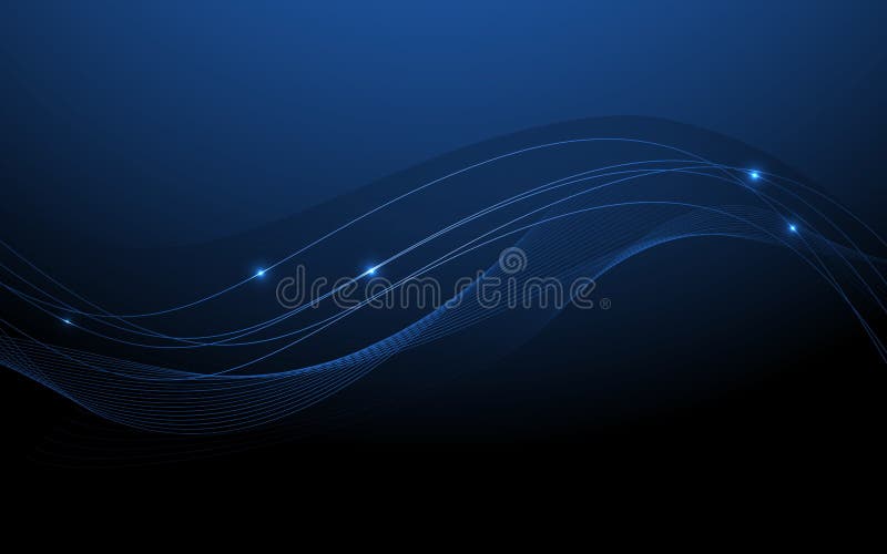 Abstract Blue Waves - Data Stream Concept. Vector Illustration Stock ...