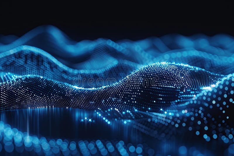 Abstract Blue Waves of Data Stock Illustration - Illustration of ...