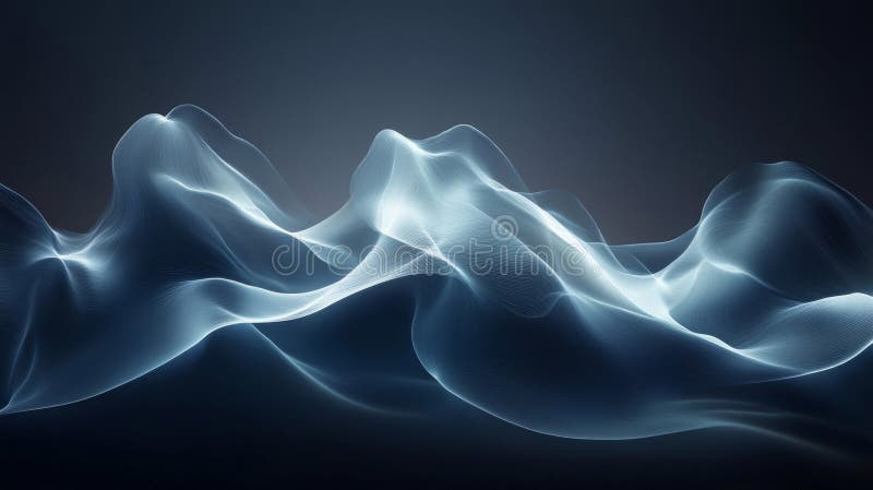 Abstract Blue Waves Digital Art Design Stock Illustration ...