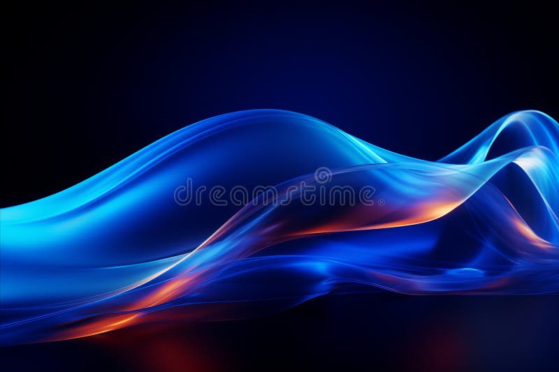 Abstract Blue Waves. Dynamic Modern Background with Vibrant Lighting ...