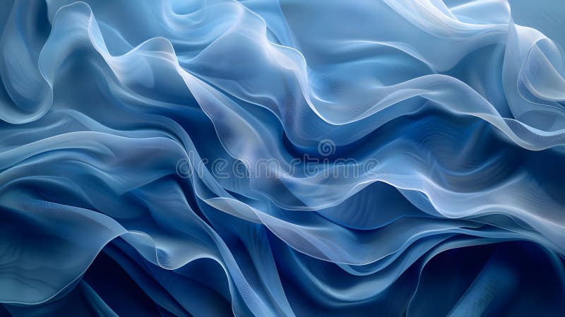 Abstract Blue Waves: Fabric Texture Background Illustration Stock ...