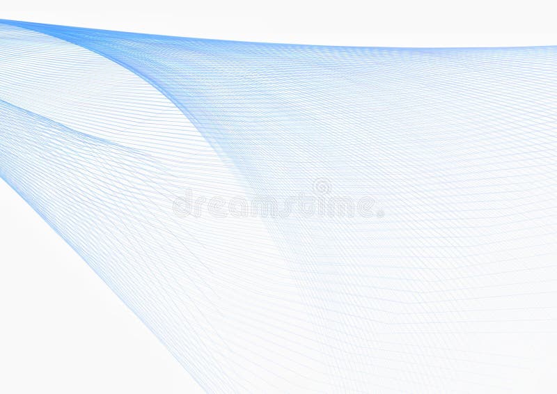 Abstract Blue Waves Flow on White Background Stock Illustration ...