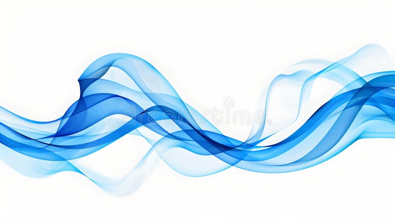Abstract Blue Waves Flowing Gently Across Frame. Elegant Dynamic Design ...