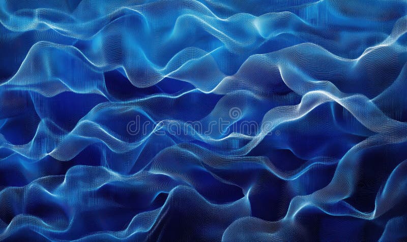 Abstract Blue Waves, Flowing Patterns, Digital Art, Smooth Textures ...