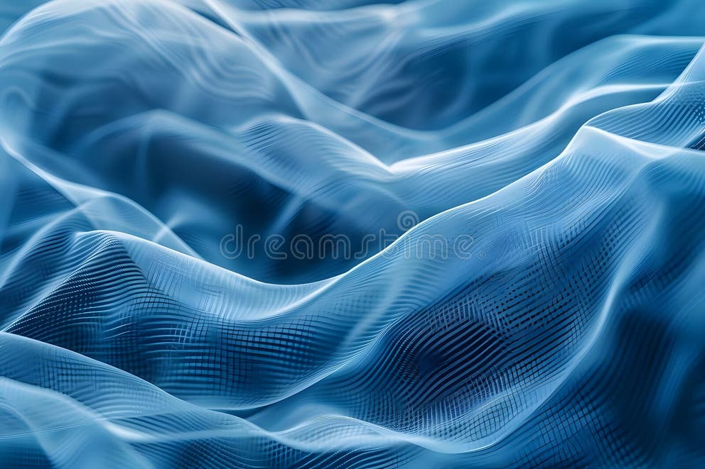 Abstract Blue Waves Flowing Seamlessly, a Digital Art Exploration of ...