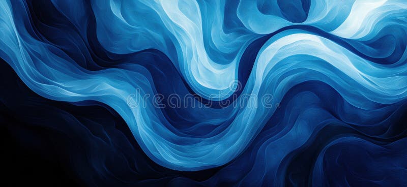 Abstract Blue Waves Flowing, Smooth Textures, Dynamic Movement ...
