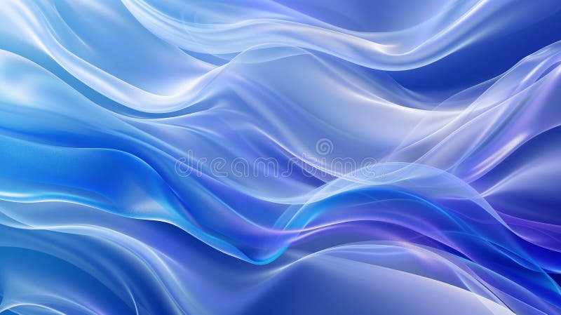 Abstract Blue Waves Flowing in a Soothing Pattern. Stock Illustration ...