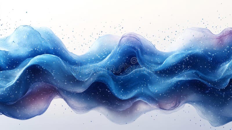 Abstract Blue Waves with Fluid Motion Effect Stock Illustration ...