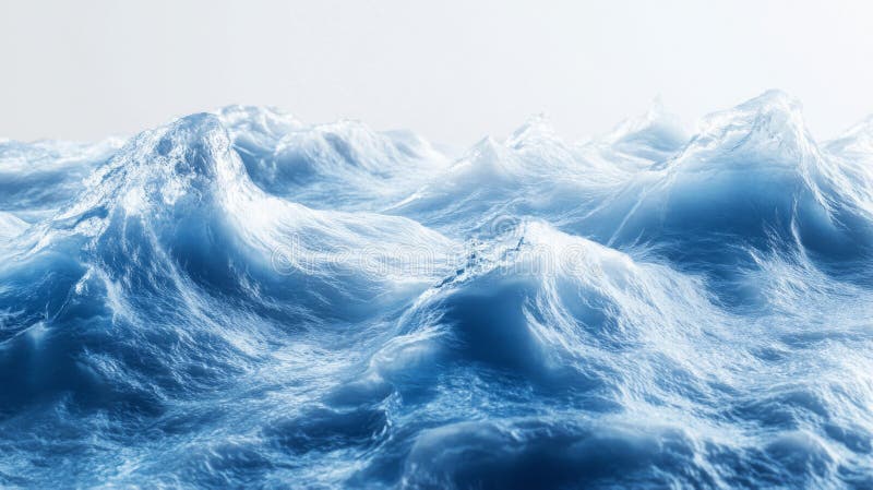 Abstract Blue Waves Frozen Ocean Landscape Stock Illustration ...