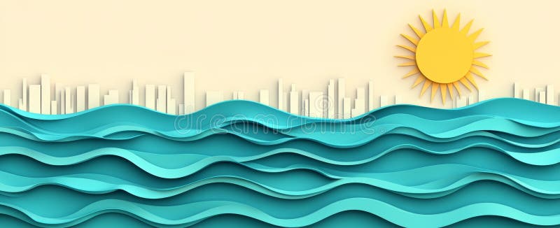 Abstract Blue Waves and Geometric Shapes Come Together in this ...