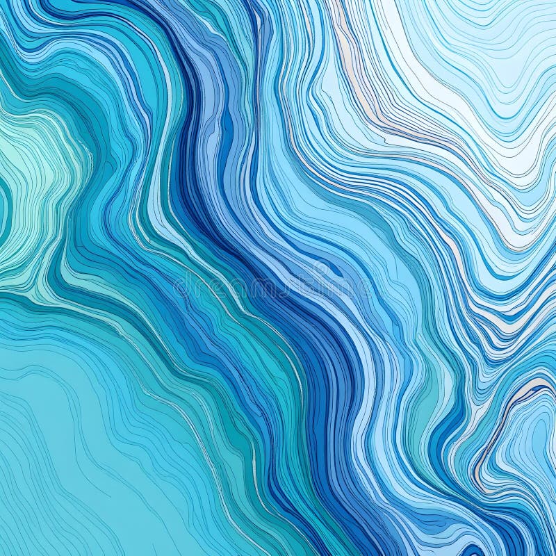 Abstract Blue Waves and Lines Art Pattern Background for Design Stock ...