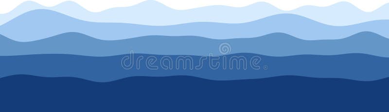 Abstract Blue Waves Pattern in Gradient Shades with Flowing Curves ...