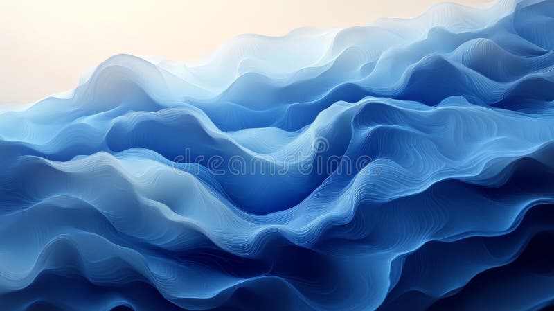 Abstract Blue Waves Pattern in Soft Light. Art and Design Concept Stock ...