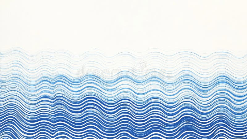 Abstract Blue Waves Pattern on Soft White Background Stock Illustration ...