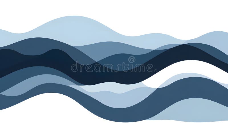 Abstract Blue Waves Pattern in Tranquil Shades Stock Illustration ...