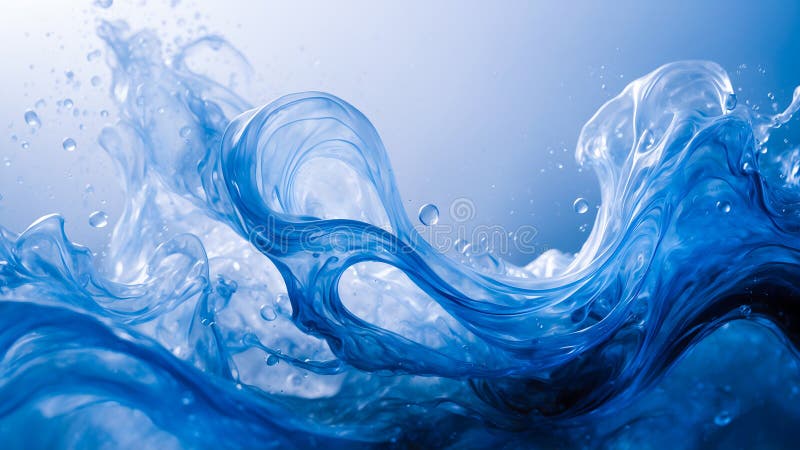 Abstract Blue Waves. Sea Water Splash Background. Cool Dynamic ...