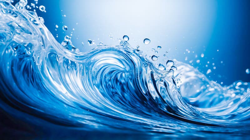 Abstract Blue Waves. Sea Water Splash Background. Cool Dynamic ...