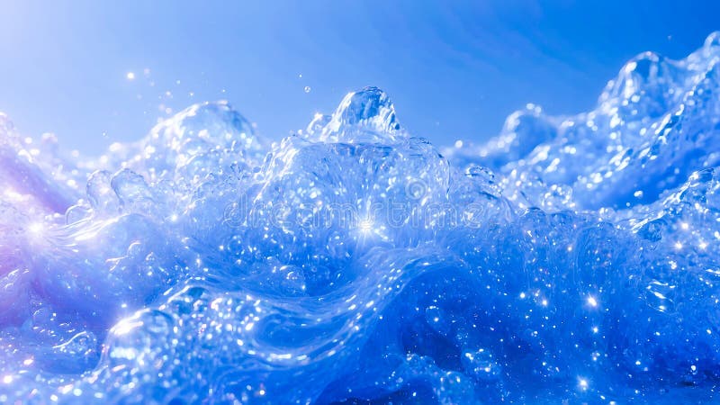 Abstract Blue Waves. Sea Water Splash Background. Cool Dynamic ...