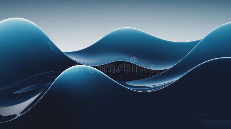 Abstract Blue Waves, Smooth 3D Render for Good Resolution Stock Photo ...