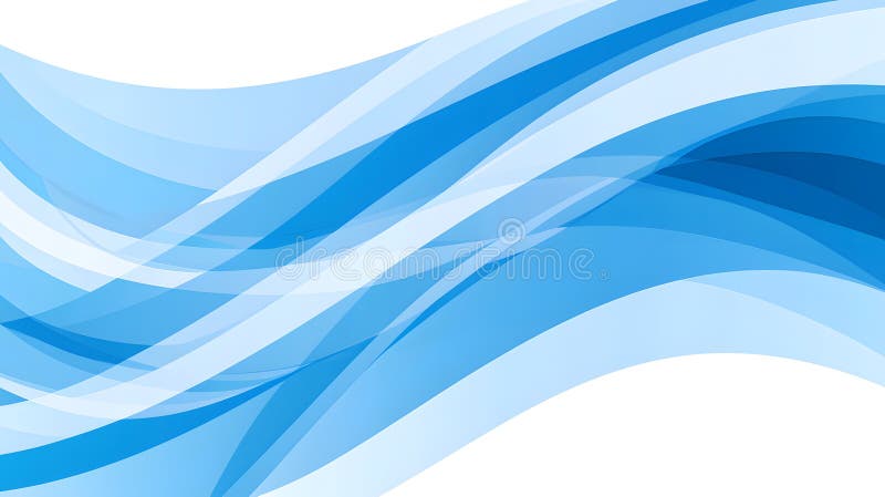 Abstract Blue Waves in Smooth Flowing Patterns Stock Illustration ...