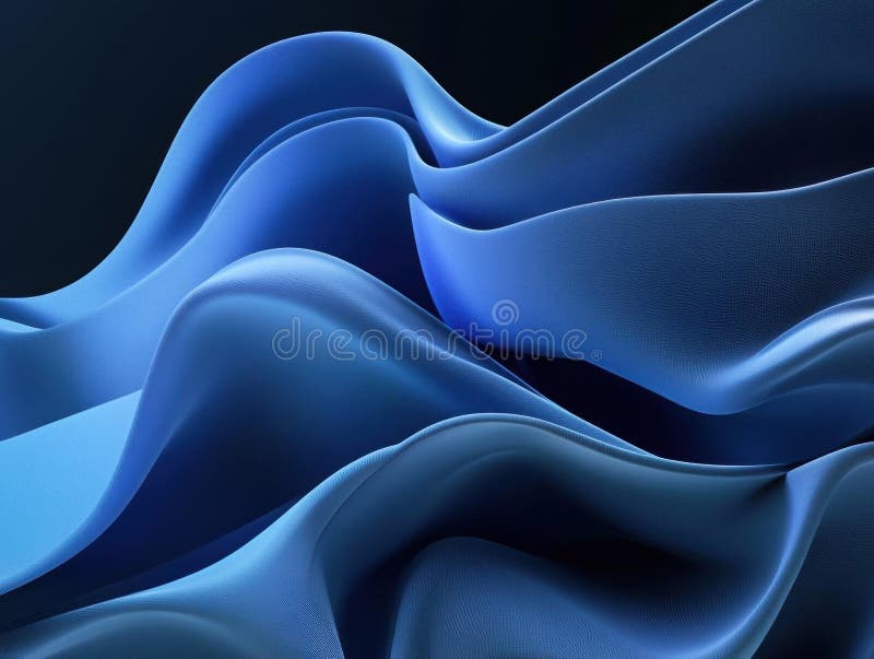Abstract Blue Waves, a Study in Form and Texture Stock Illustration ...