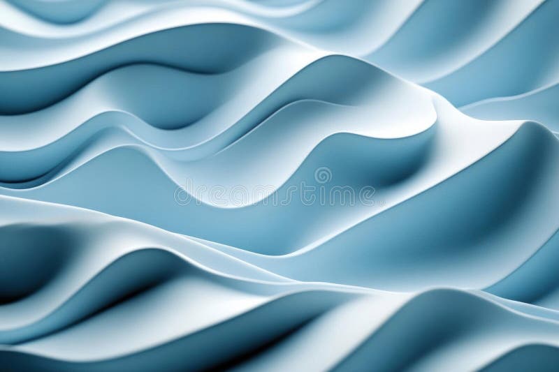 Abstract Blue Waves, a Study in Light and Shadow Stock Illustration ...