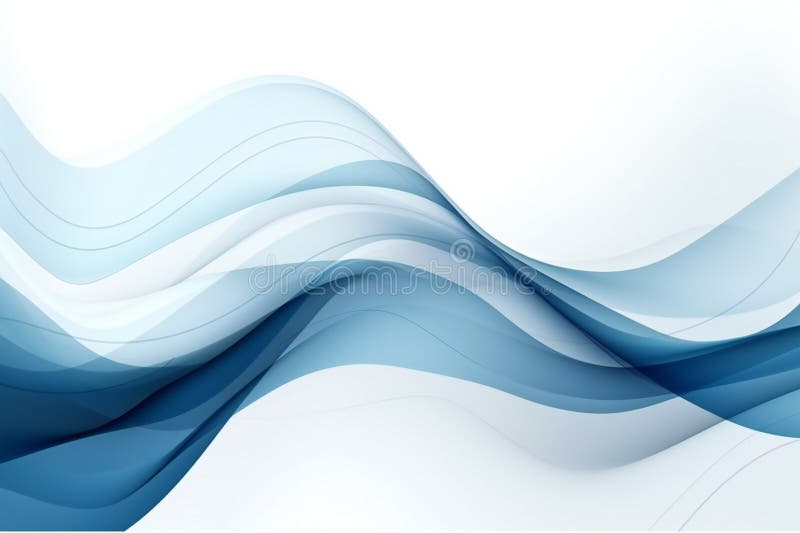 Abstract Blue Wavy Background with Copy Space Stock Illustration ...