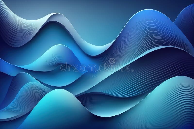 Abstract Blue Wavy Background. Pattern 3D Render Style Stock ...