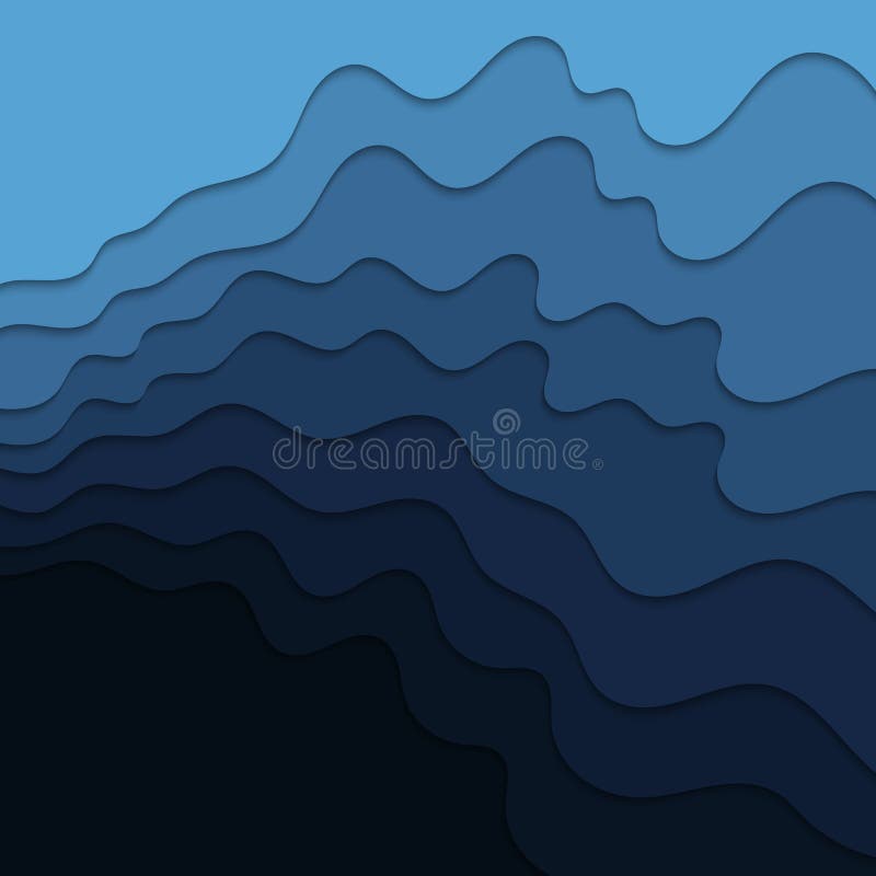 Abstract Blue Wavy Background. Stock Illustration - Illustration of ...