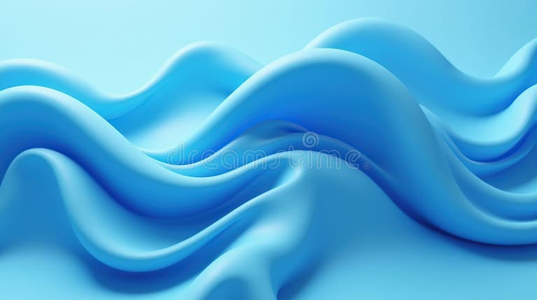 Abstract Blue Wavy Cloth with Ripple Texture in 3D Rendering Stock Illustration - Illustration ...