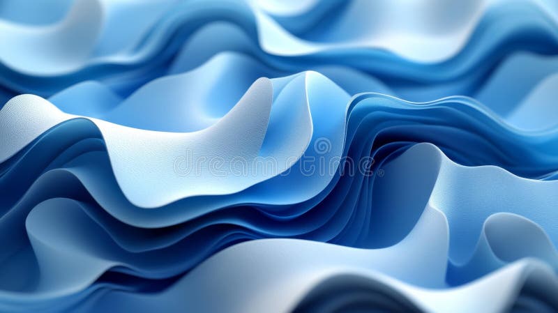 Abstract Blue Wavy Fabric Pattern with Smooth Flowing Textures Stock ...