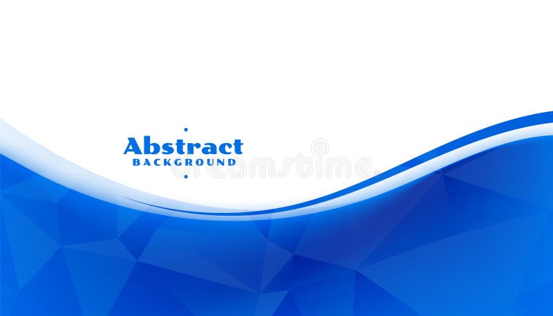 Abstract Blue Wavy Flow Background with Low Poly Design Stock Vector ...