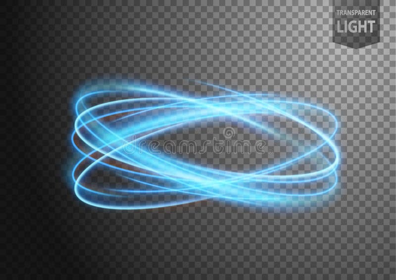 Abstract Blue Wavy Line of Light with a Transparent Background ...