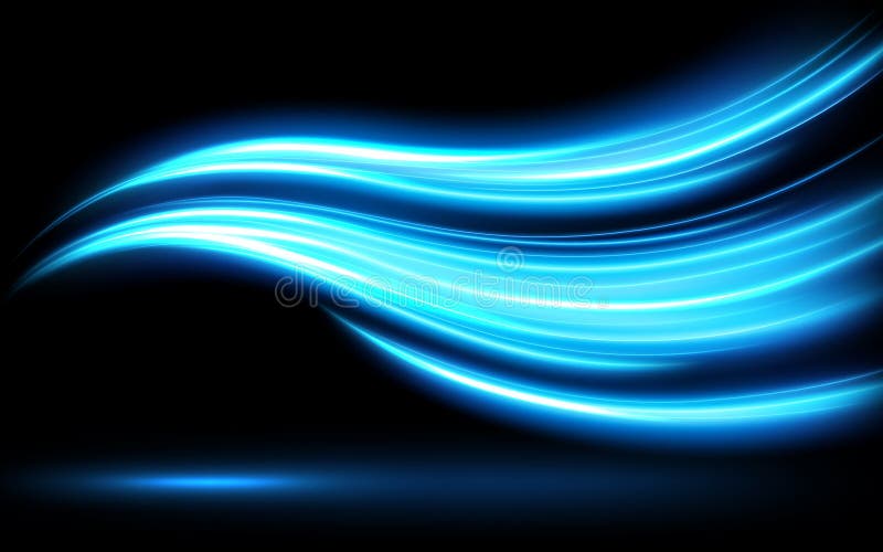Abstract Blue Wavy Line of Light with a Transparent Background ...